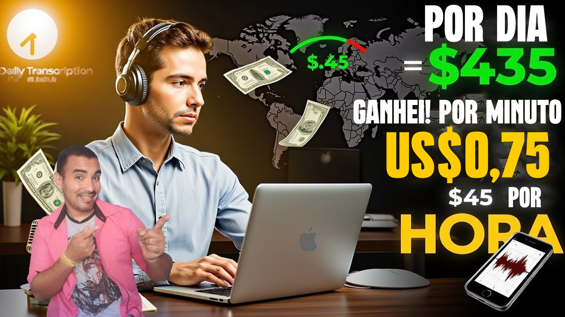 Como Ganhar até US$ 45 por Hora com Transcrição no Daily Transcription